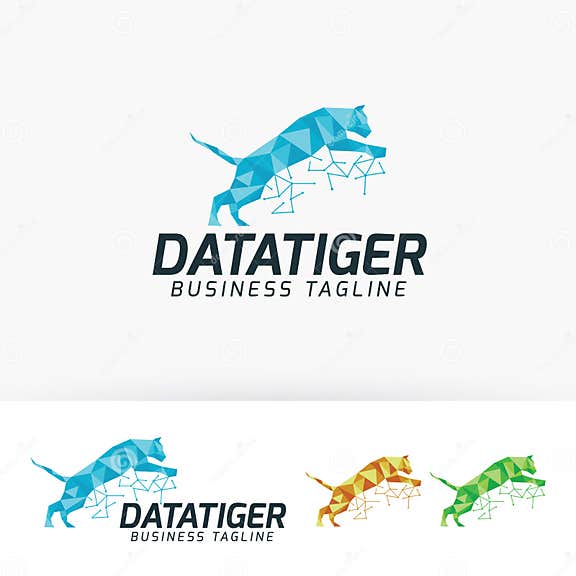 Data Tiger Vector Logo Design Stock Vector - Illustration of abstract ...
