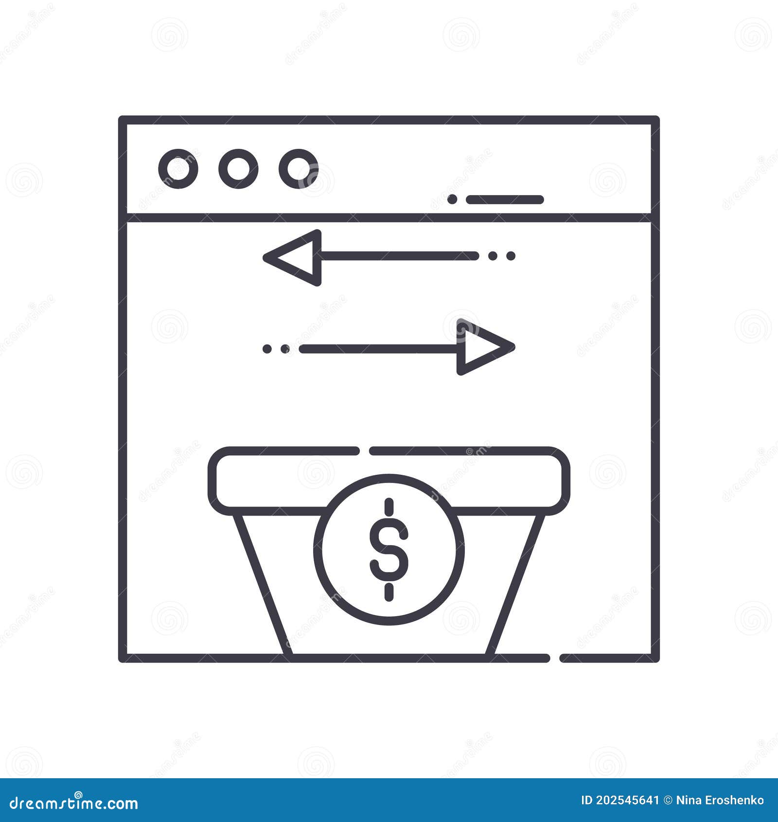 Data Transaction Icon, Linear Isolated Illustration, Thin Line Vector ...