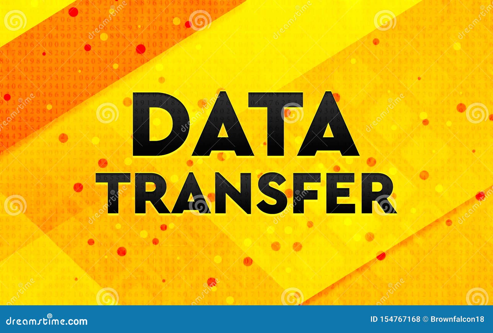 Data Transfer Abstract Digital Banner Yellow Background Stock ...