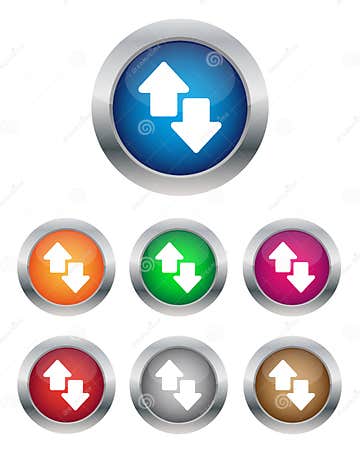 Data transfer buttons stock vector. Illustration of grey - 23972584