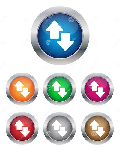 Data transfer buttons stock vector. Illustration of grey - 23972584