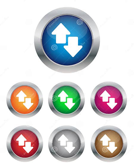 Data transfer buttons stock vector. Illustration of grey - 23972584