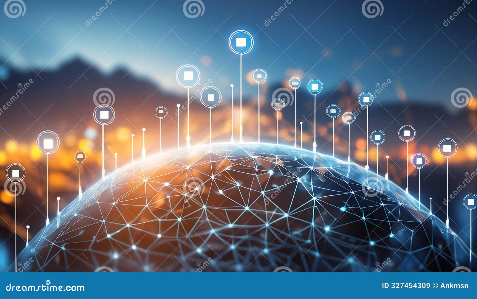 Data Transfer and Communication, Featuring Symbols of Data Flow ...