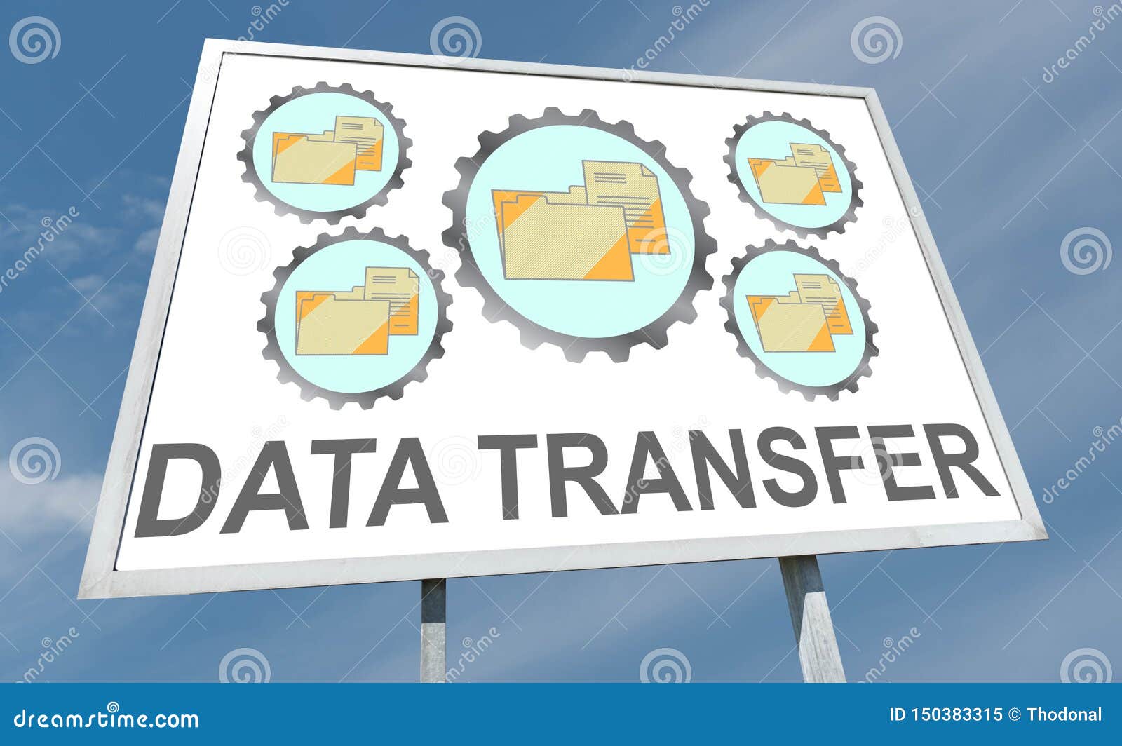 Data Transfer Concept on a Billboard Stock Image - Image of internet ...