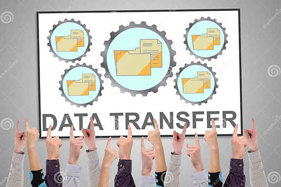 Data Transfer Concept on a Whiteboard Stock Photo - Image of ...