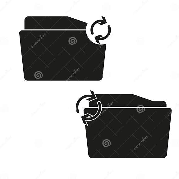 Data Transfer Folder Icon. File Synchronization Symbol. Continuous Update Cycle. Efficient ...