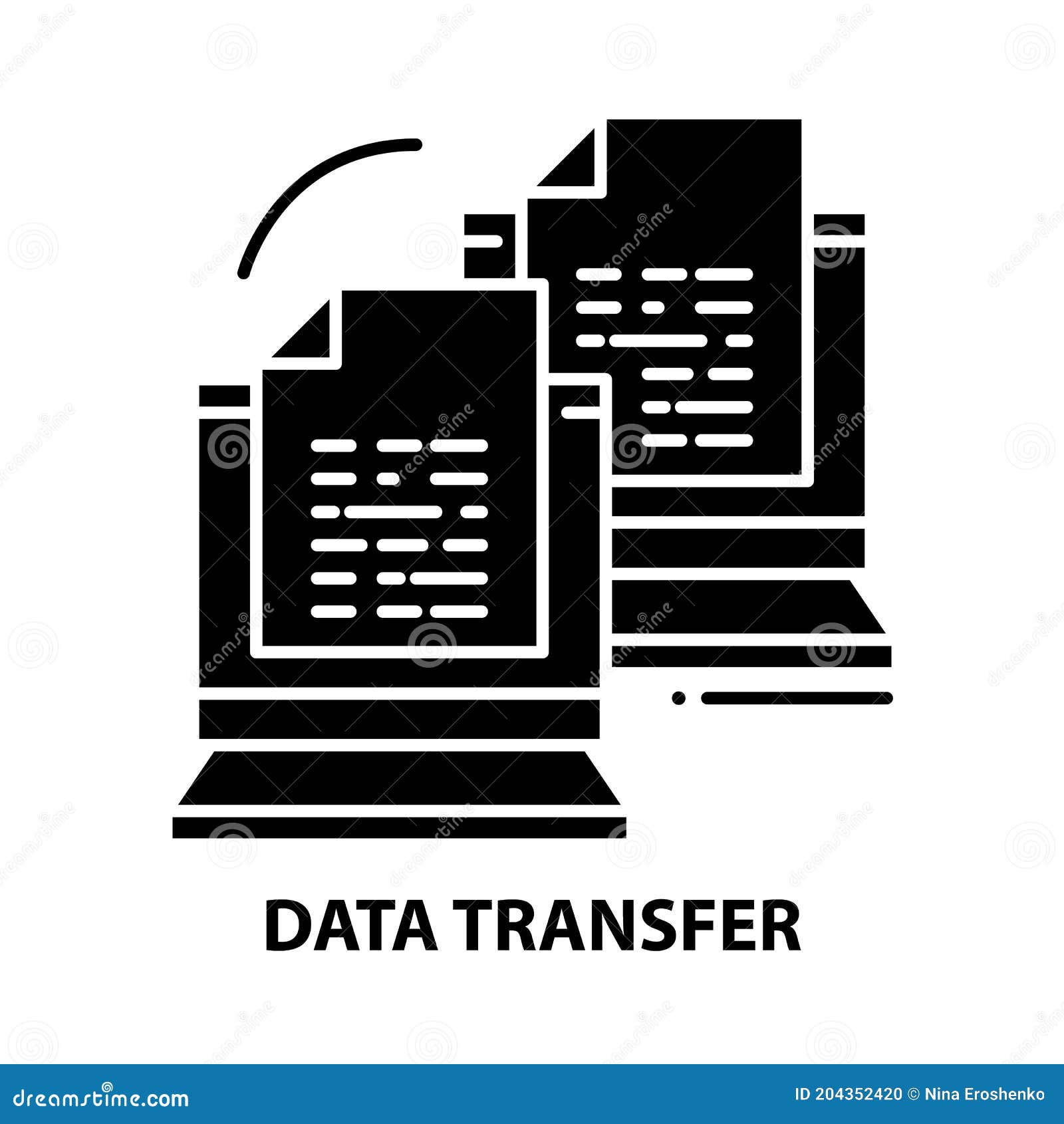 Data Transfer Icon, Black Vector Sign with Editable Strokes, Concept ...