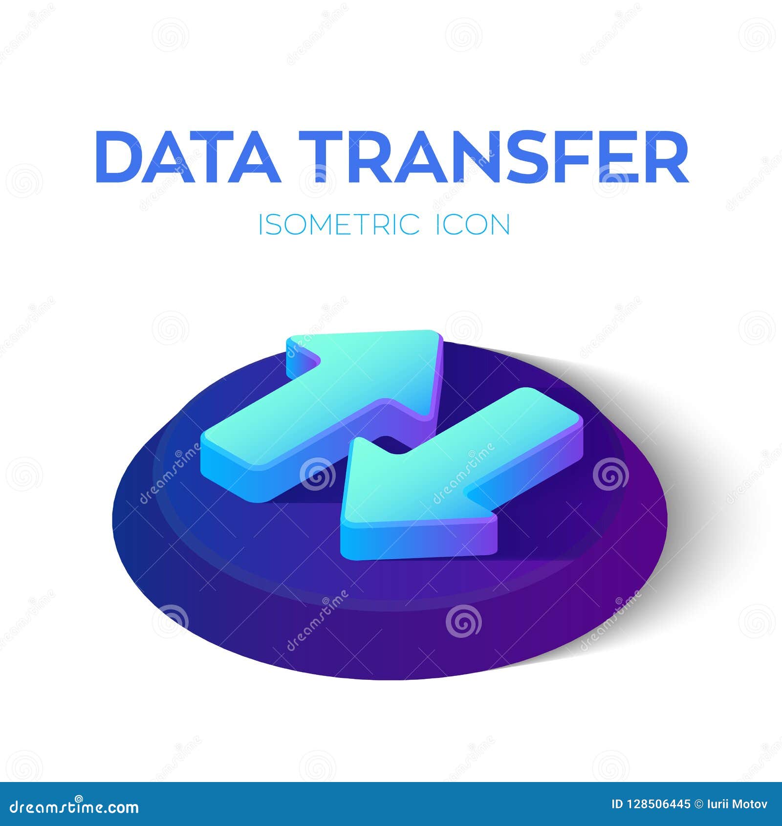 Data Transfer Isometric Icon. 3D Isometric Download Upload Arrows Stock Vector - Illustration of ...