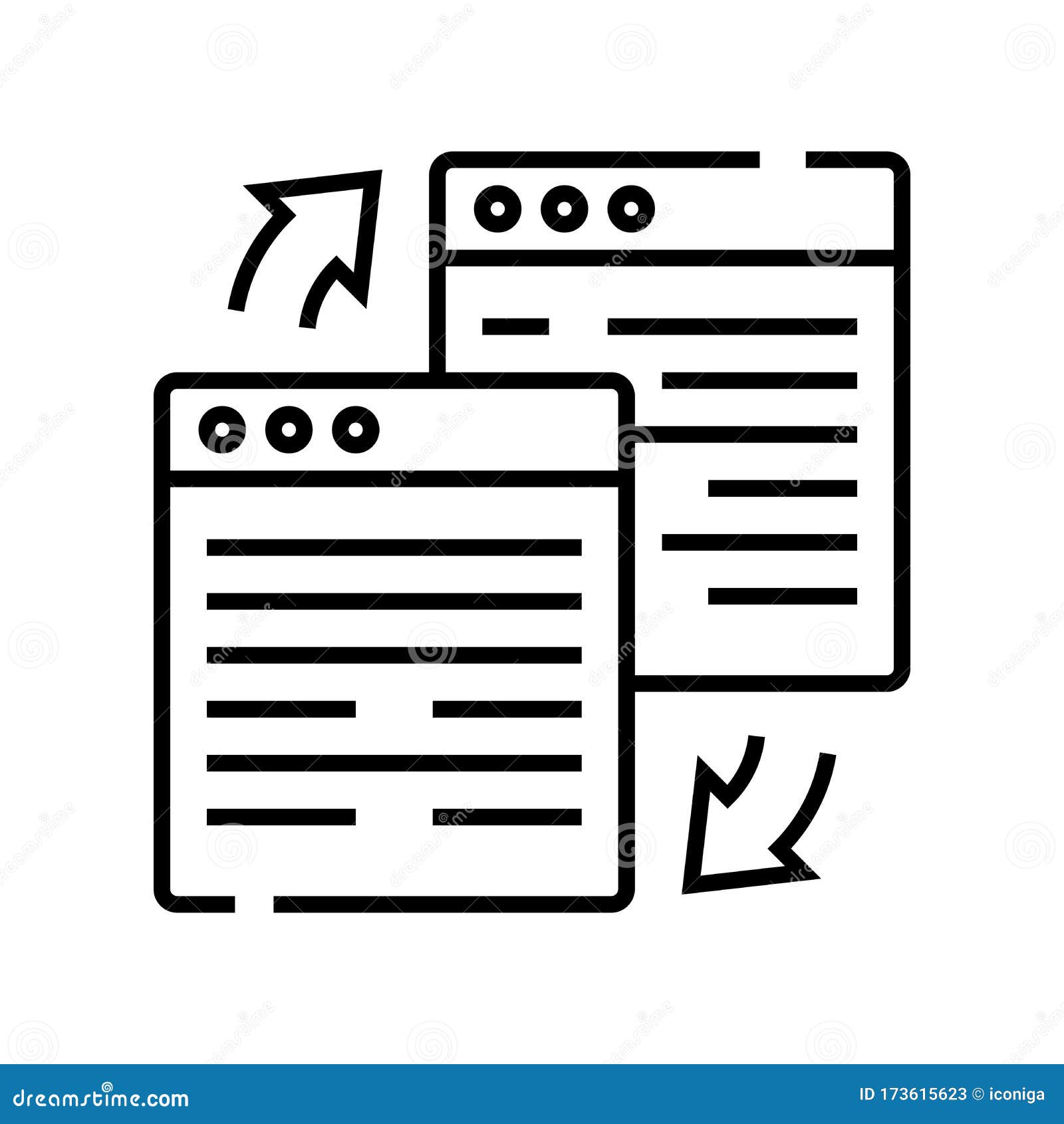 Data Transfer Line Icon, Concept Sign, Outline Vector Illustration ...