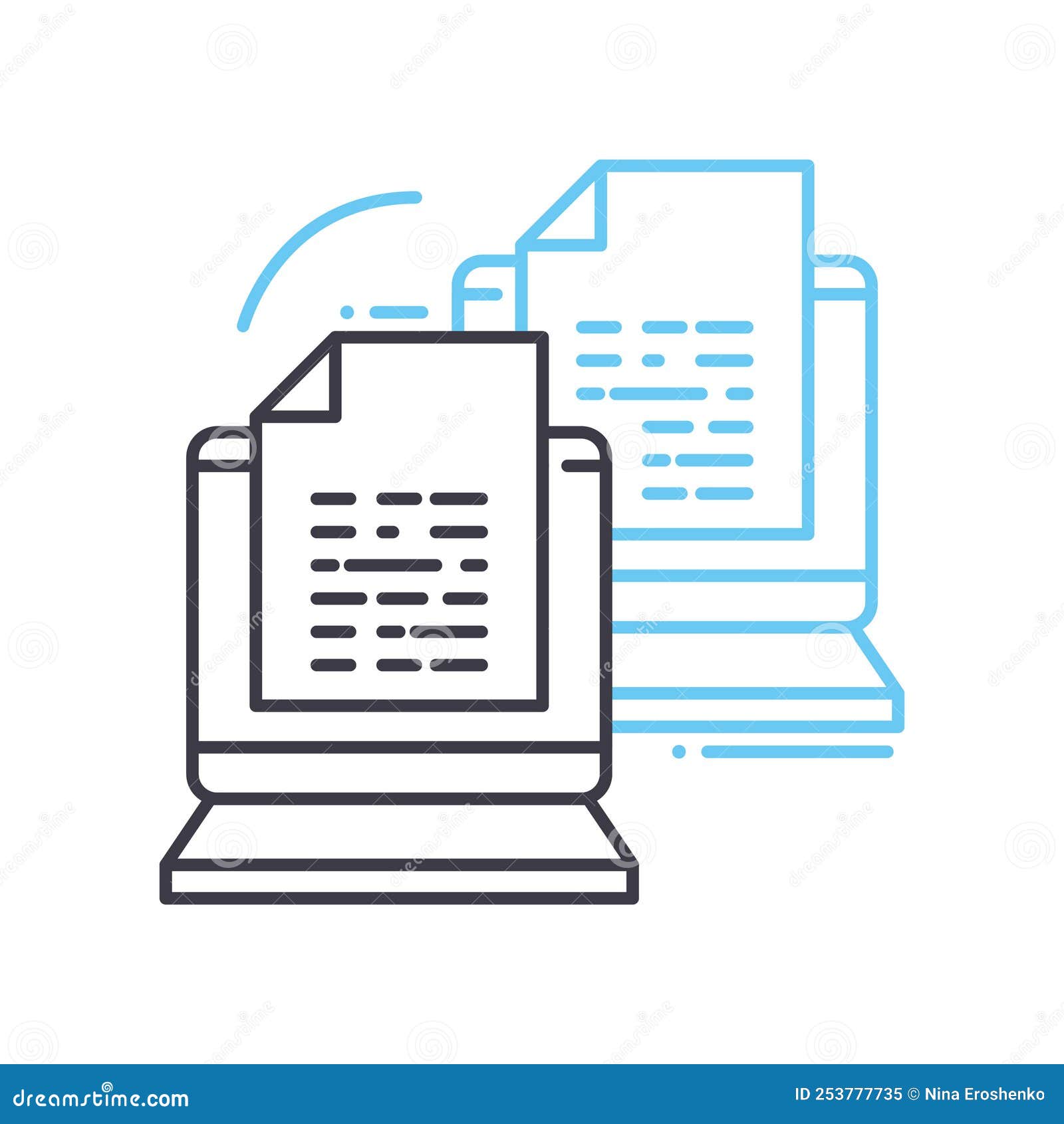 Data Transfer Line Icon Outline Symbol Vector Illustration Concept