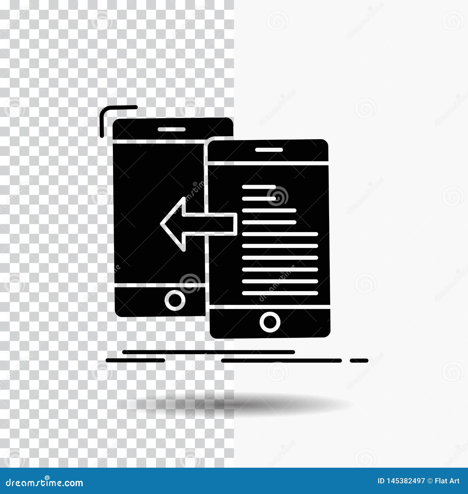 Data, Transfer, Mobile, Management, Move Glyph Icon on Transparent ...