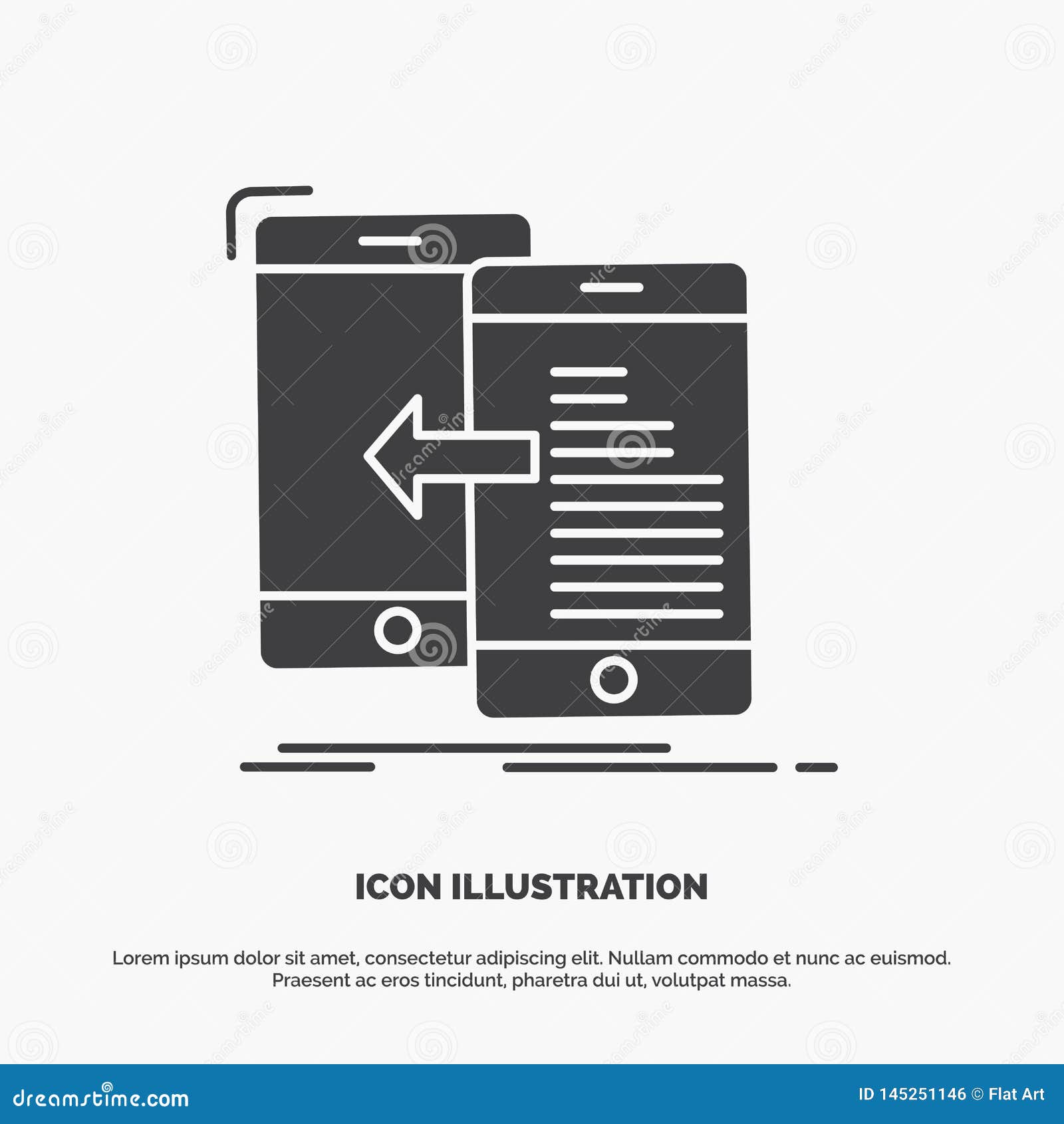 Data, Transfer, Mobile, Management, Move Icon. Glyph Vector Gray Symbol ...