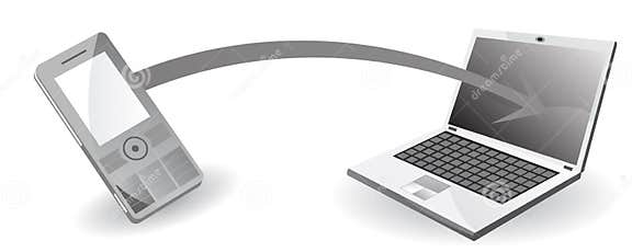 Data Transfer from Mobile Phone To Computer Stock Vector - Illustration ...