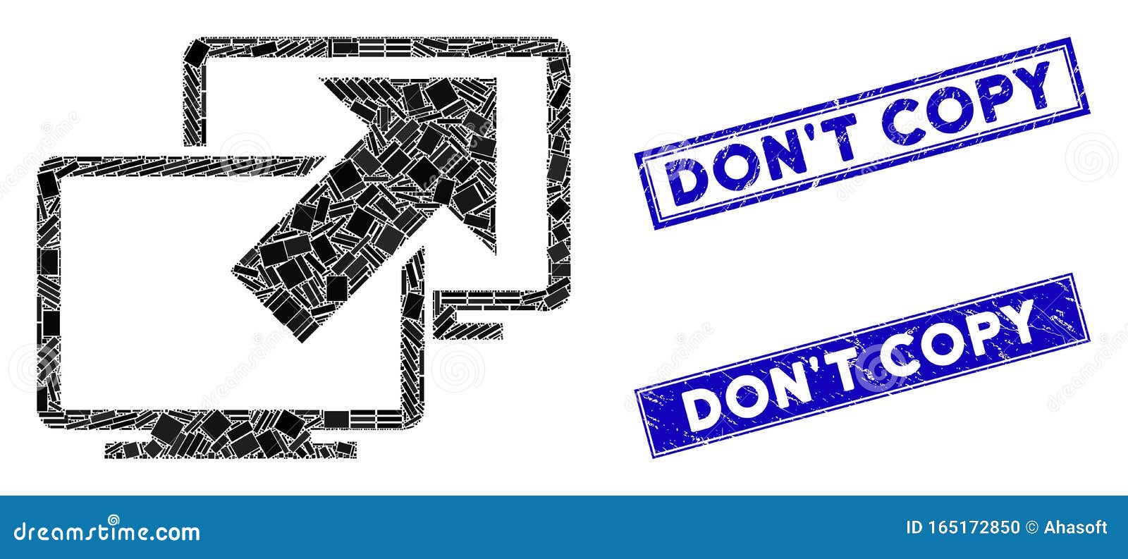 Data Transfer Mosaic and Scratched Rectangle Don`T Copy Stamp Seals ...