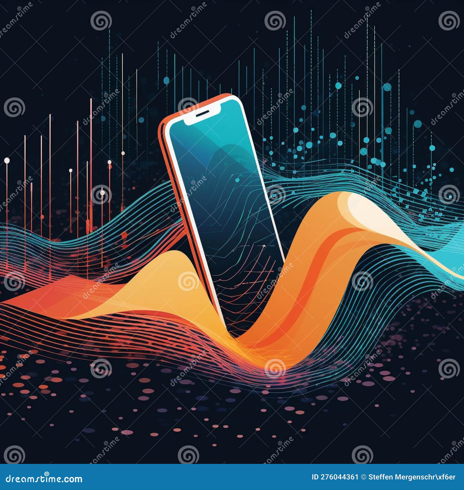 Data Transfer in Motion: Mobile Phone with Abstract Waves and Particles ...