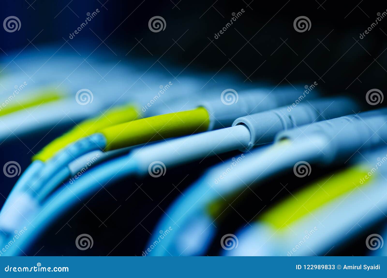 Data Transfer by Optical Fibre on Core Network Switch. Selective Stock ...