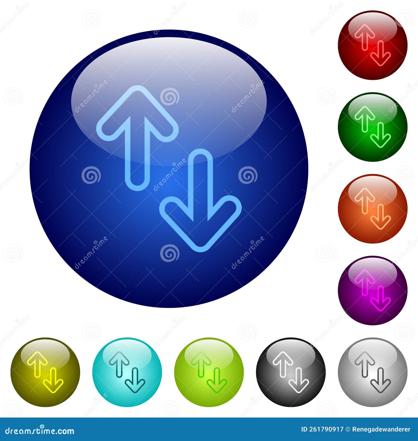 Data Transfer Outline Color Glass Buttons Stock Vector - Illustration ...