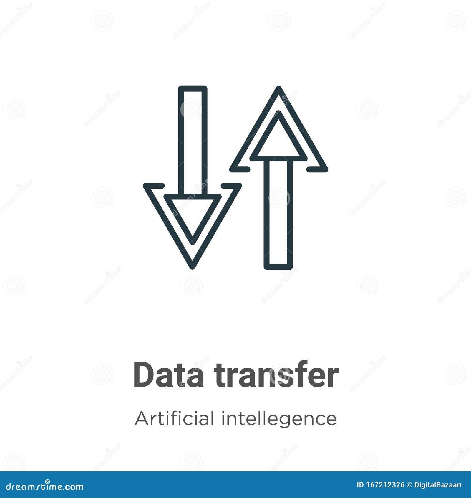 Data Transfer Outline Vector Icon. Thin Line Black Data Transfer Icon ...