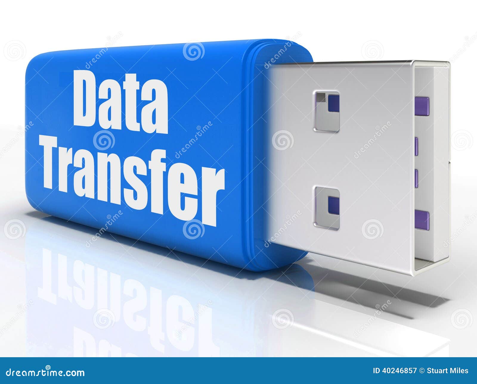 Data Transfer Pen Drive Shows Files Transfer or Stock Illustration ...