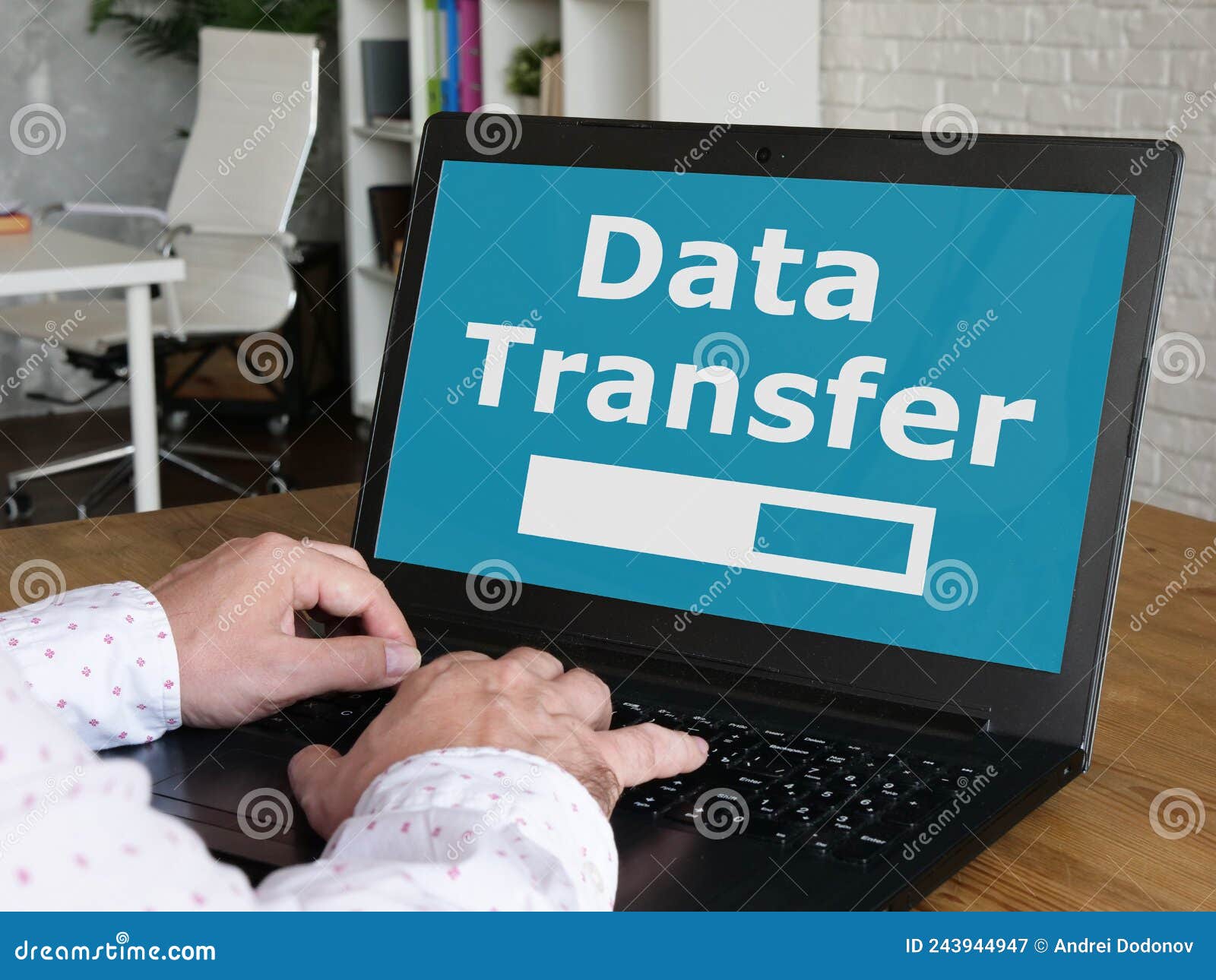 Data Transfer Progress Graph Complete Diagram on Screen Login and ...