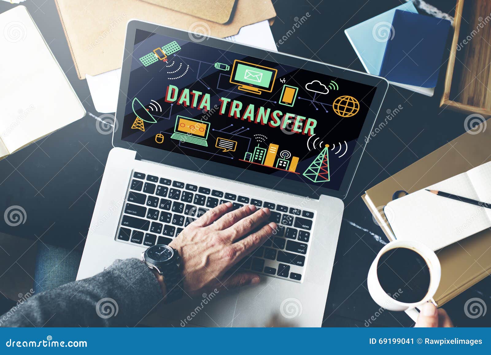 Data Transfer Technology Network Operation Information Concept Stock ...