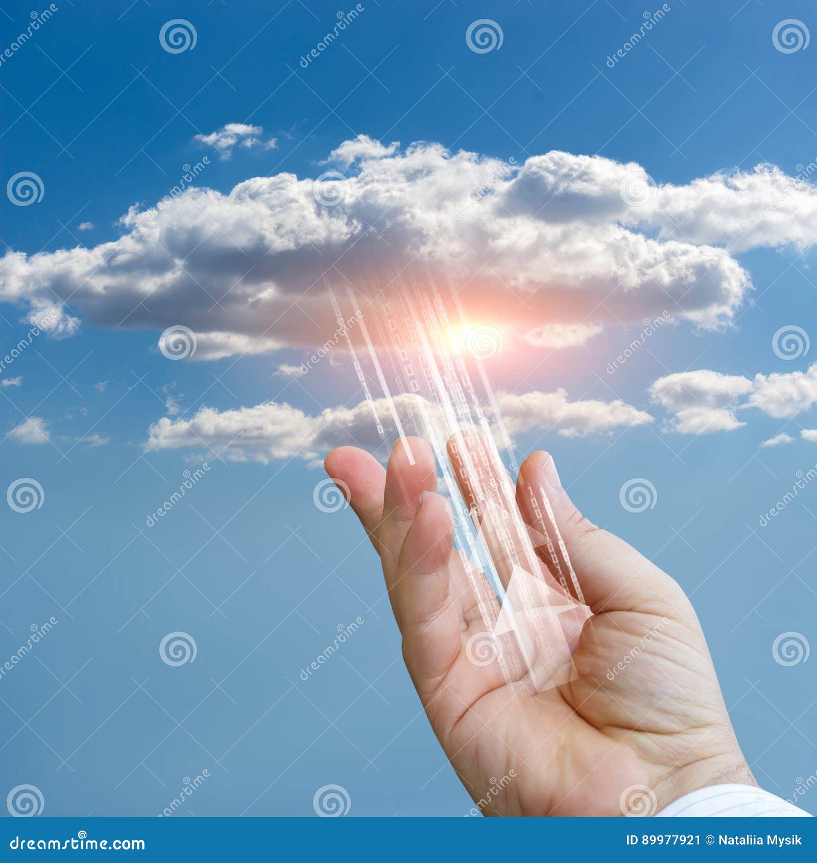 Data Transfer To the Cloud. Stock Image - Image of businessman ...