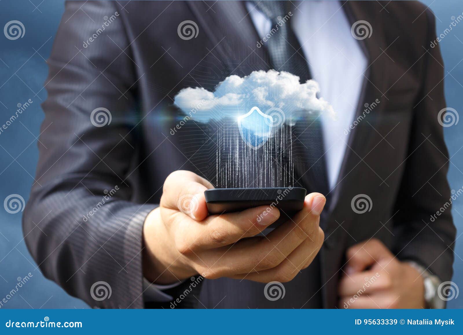 Data Transfer To the Cloud from Your Phone . Stock Image - Image of ...