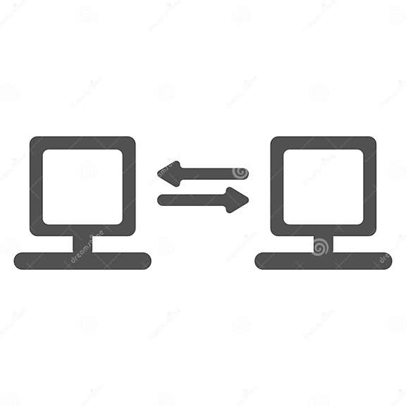 Data Transfer Vector Icon. File Transfer Icon between Computers ...