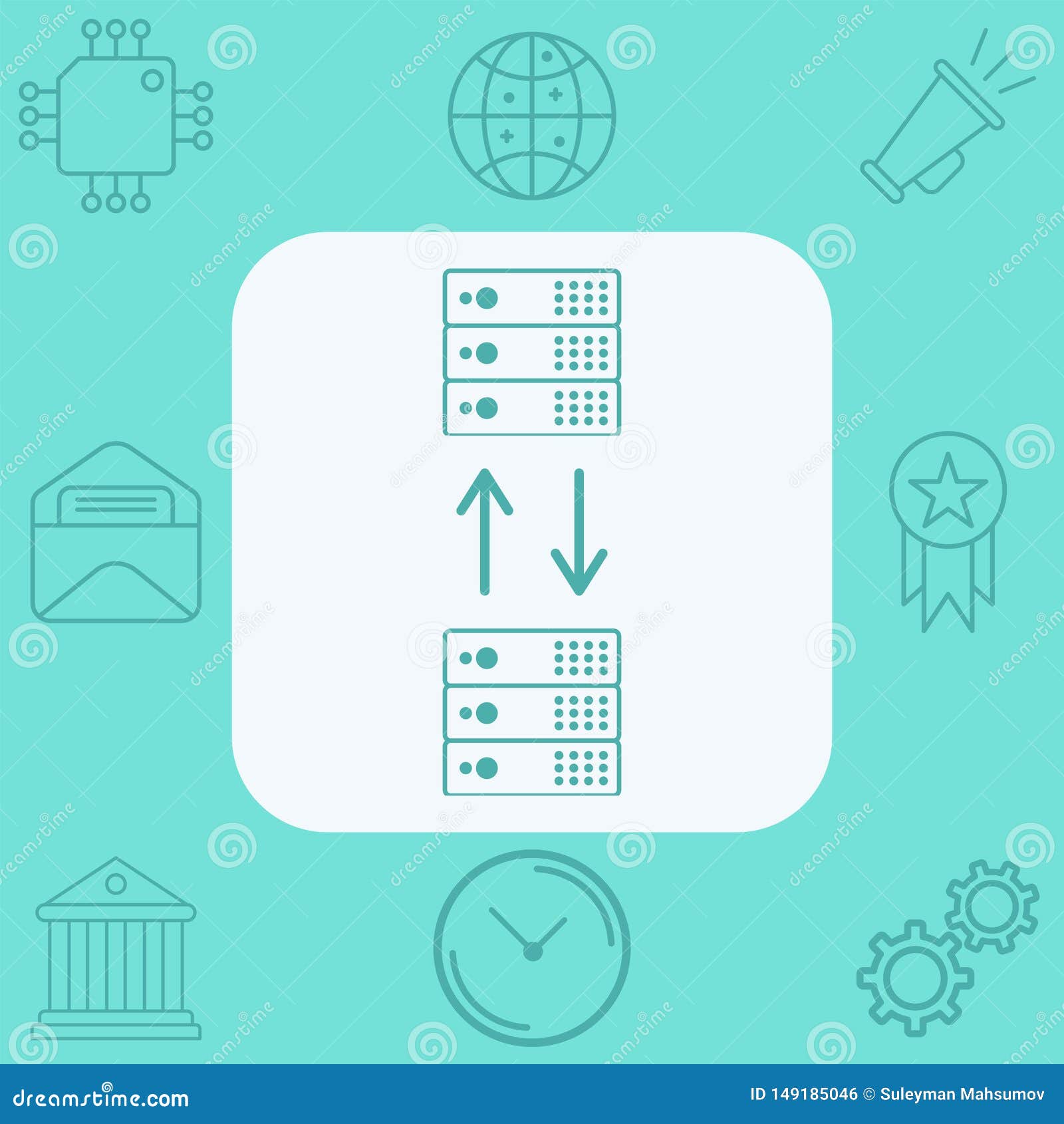 Data Transfer Vector Icon Sign Symbol Stock Vector - Illustration of ...