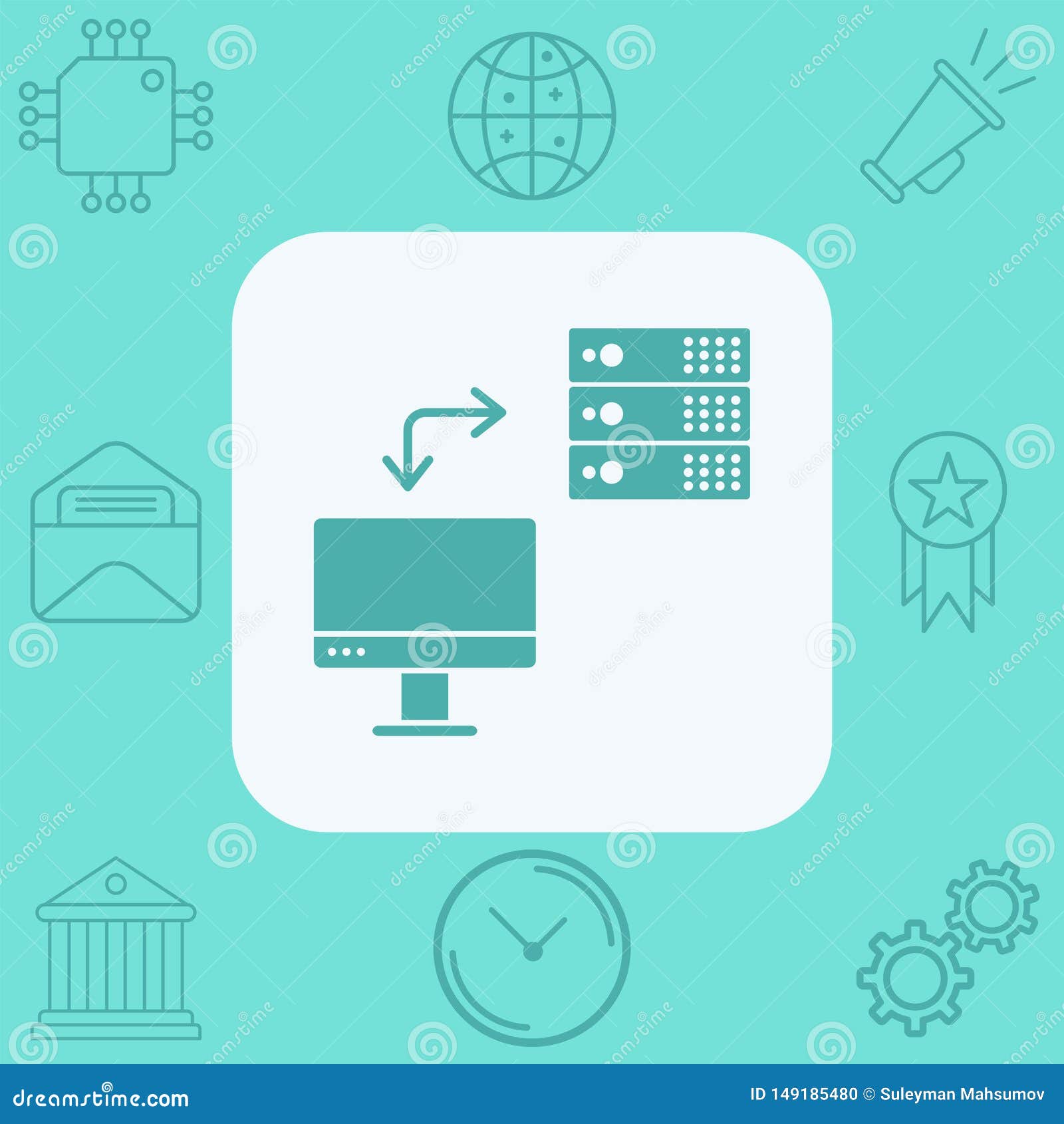 Data Transfer Vector Icon Sign Symbol Stock Vector - Illustration of ...