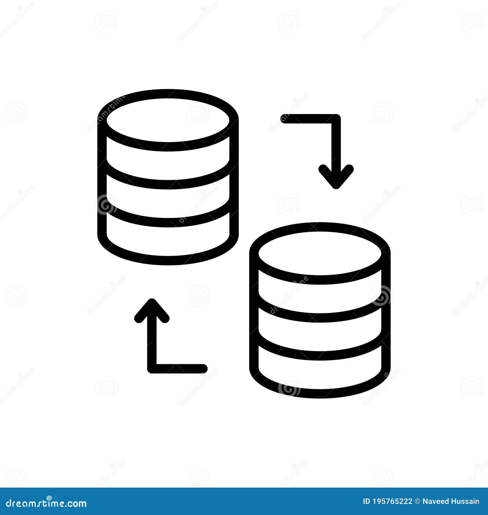 Data Transfer Vector Thin Lone Icon Stock Vector - Illustration of pack ...