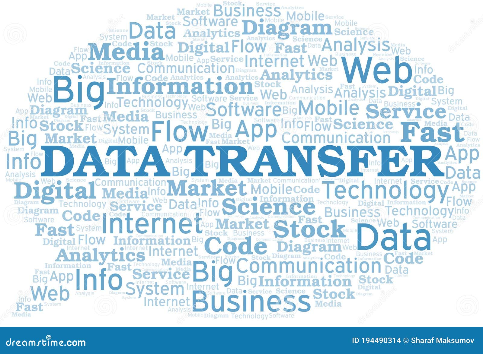 Data Transfer Vector Word Cloud, Made with Text only. Stock ...