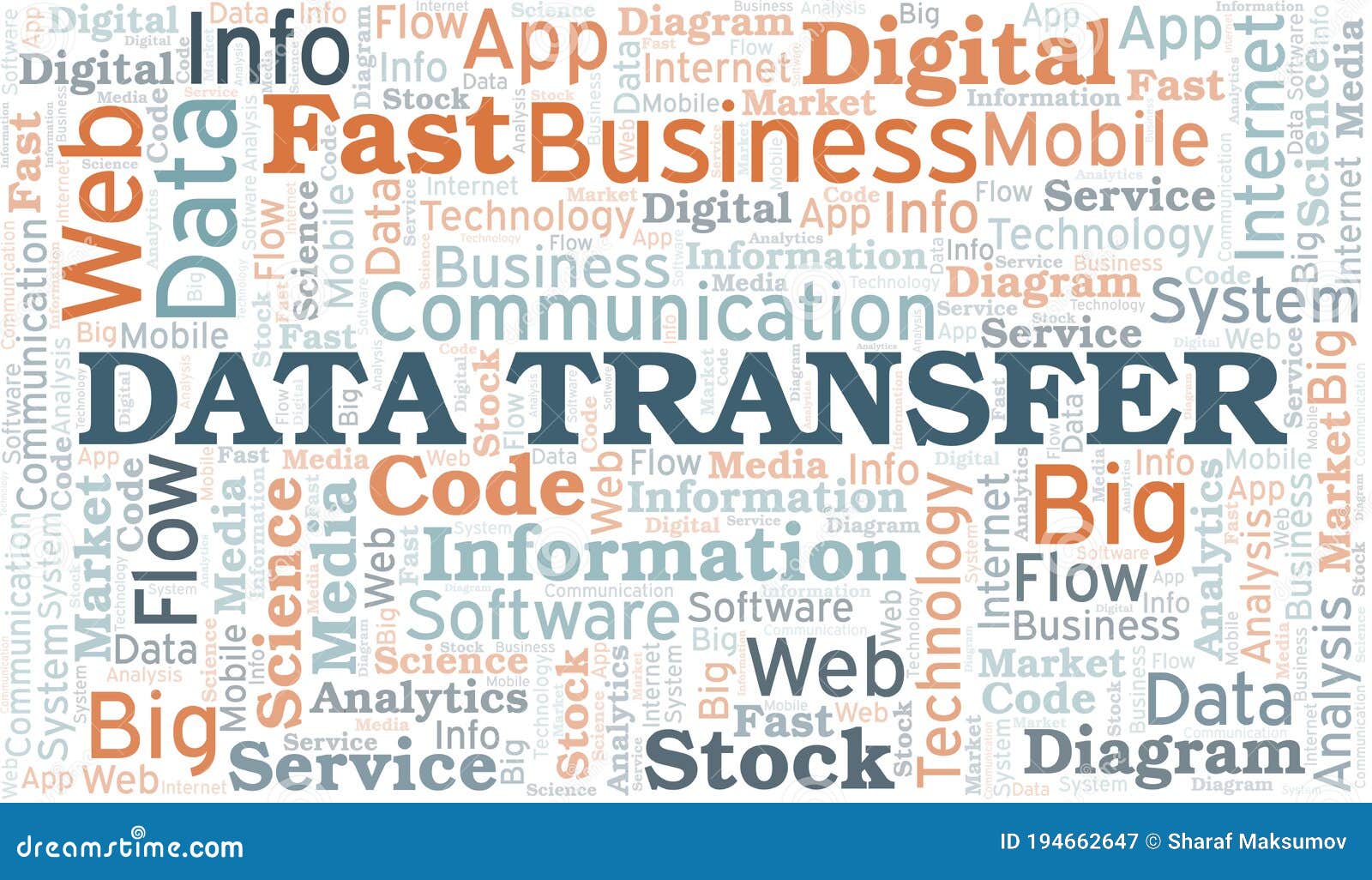 Data Transfer Vector Word Cloud, Made with Text only. Stock ...