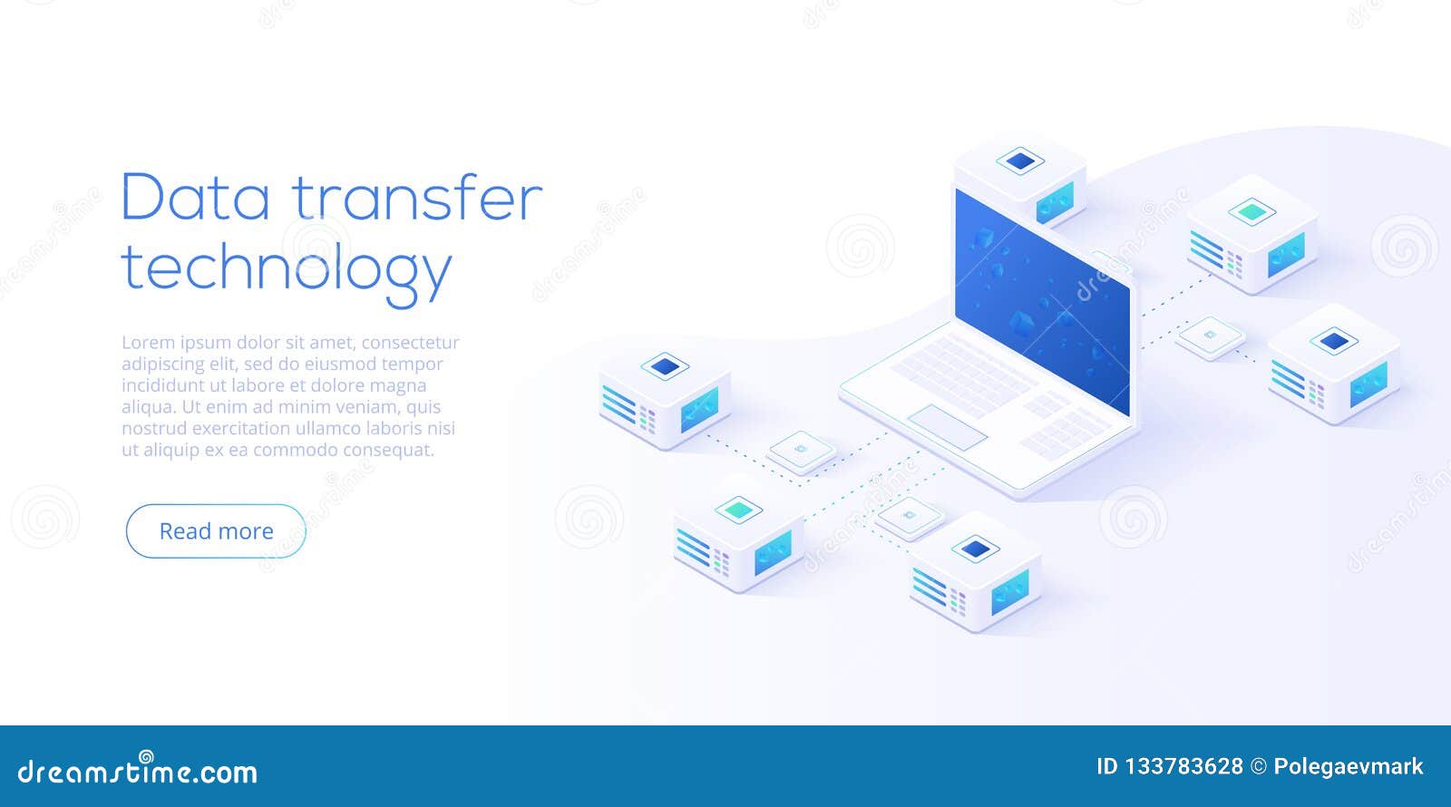 Data Transfer Via Server Isometric Vector Illustration. Abstract Stock ...