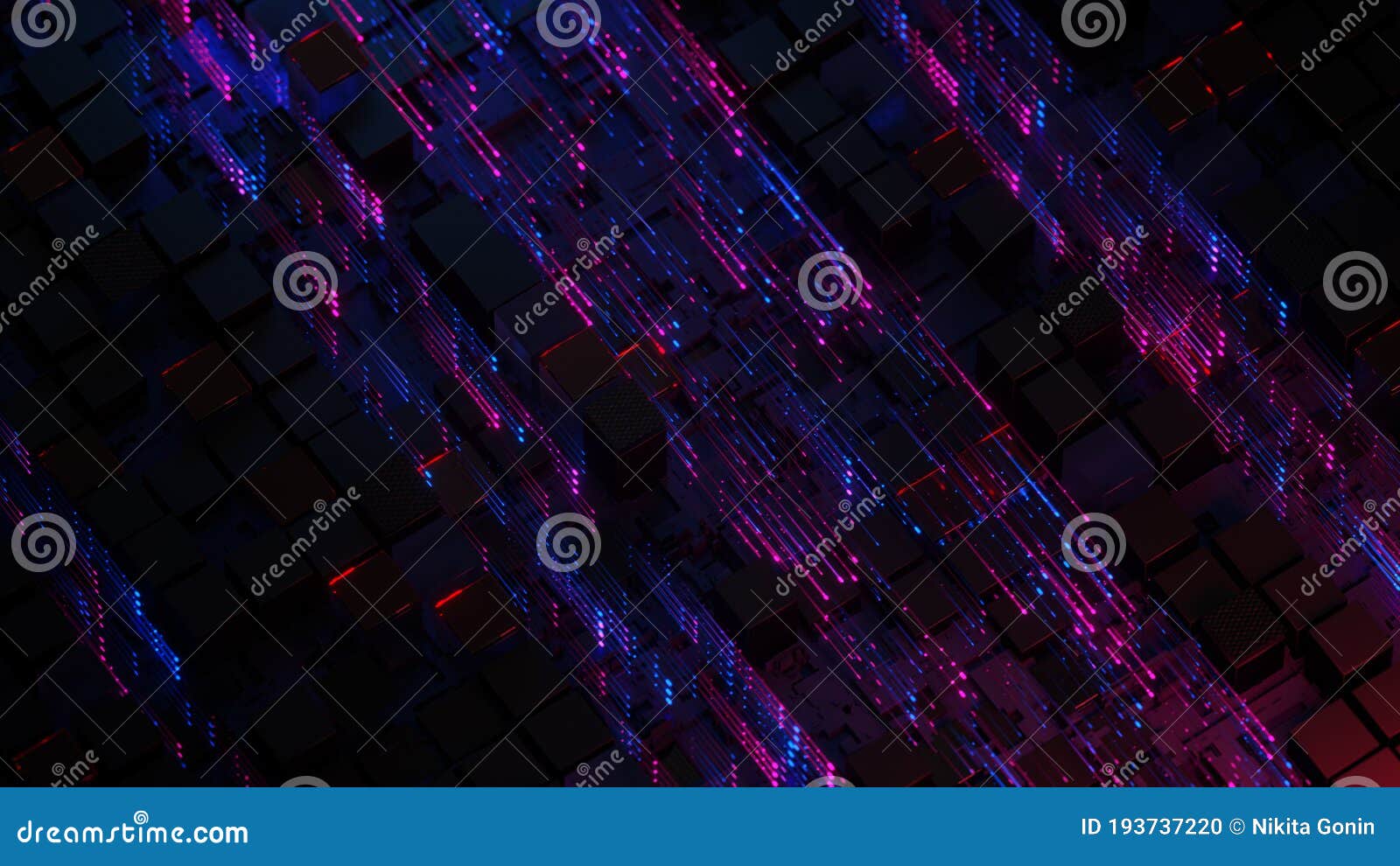 Data Transfer in Virtual Network 3D Rendering Illustration Stock ...