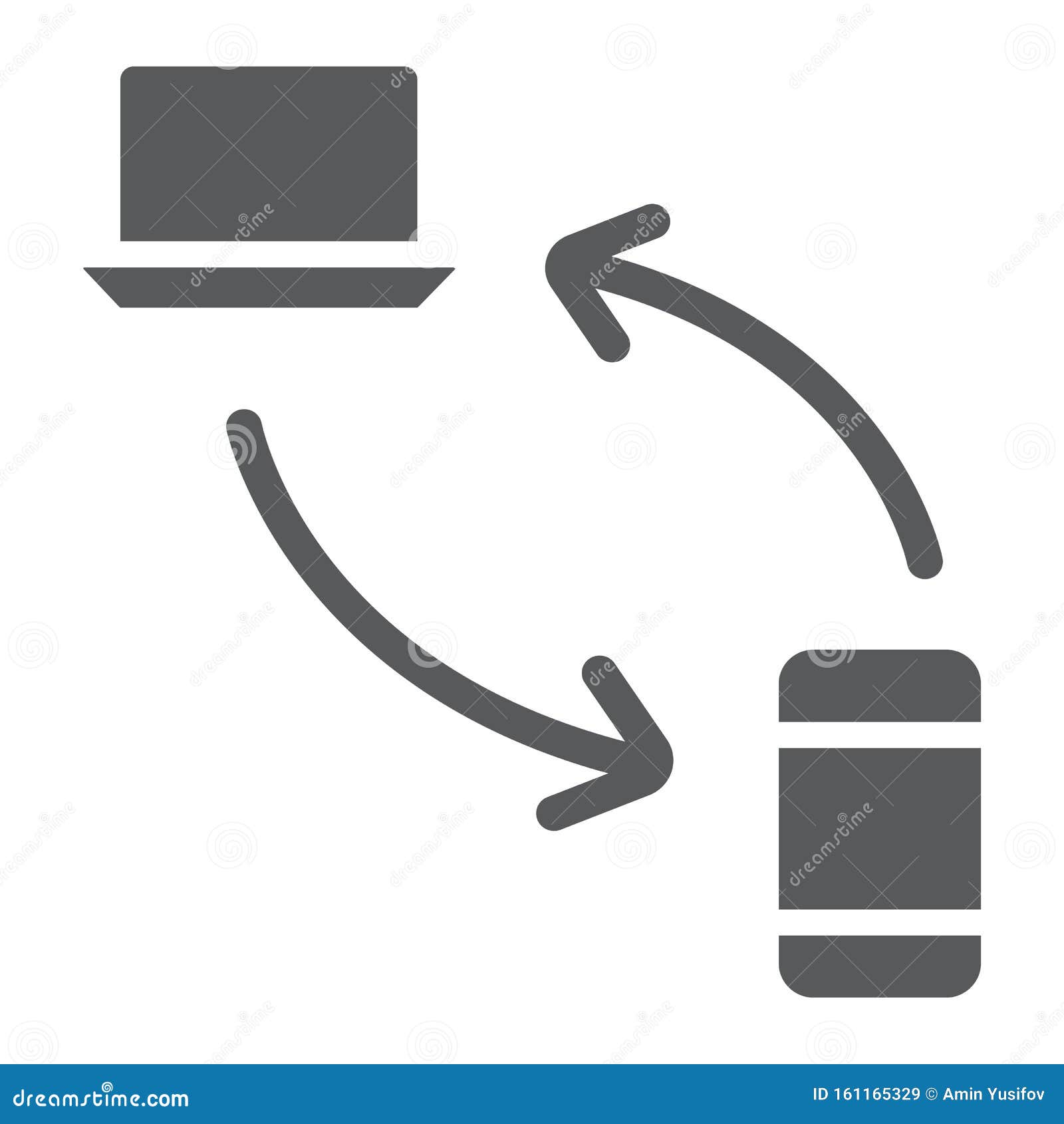 Data Transferring from Laptop To Smartphone Glyph Icon, Technology and ...