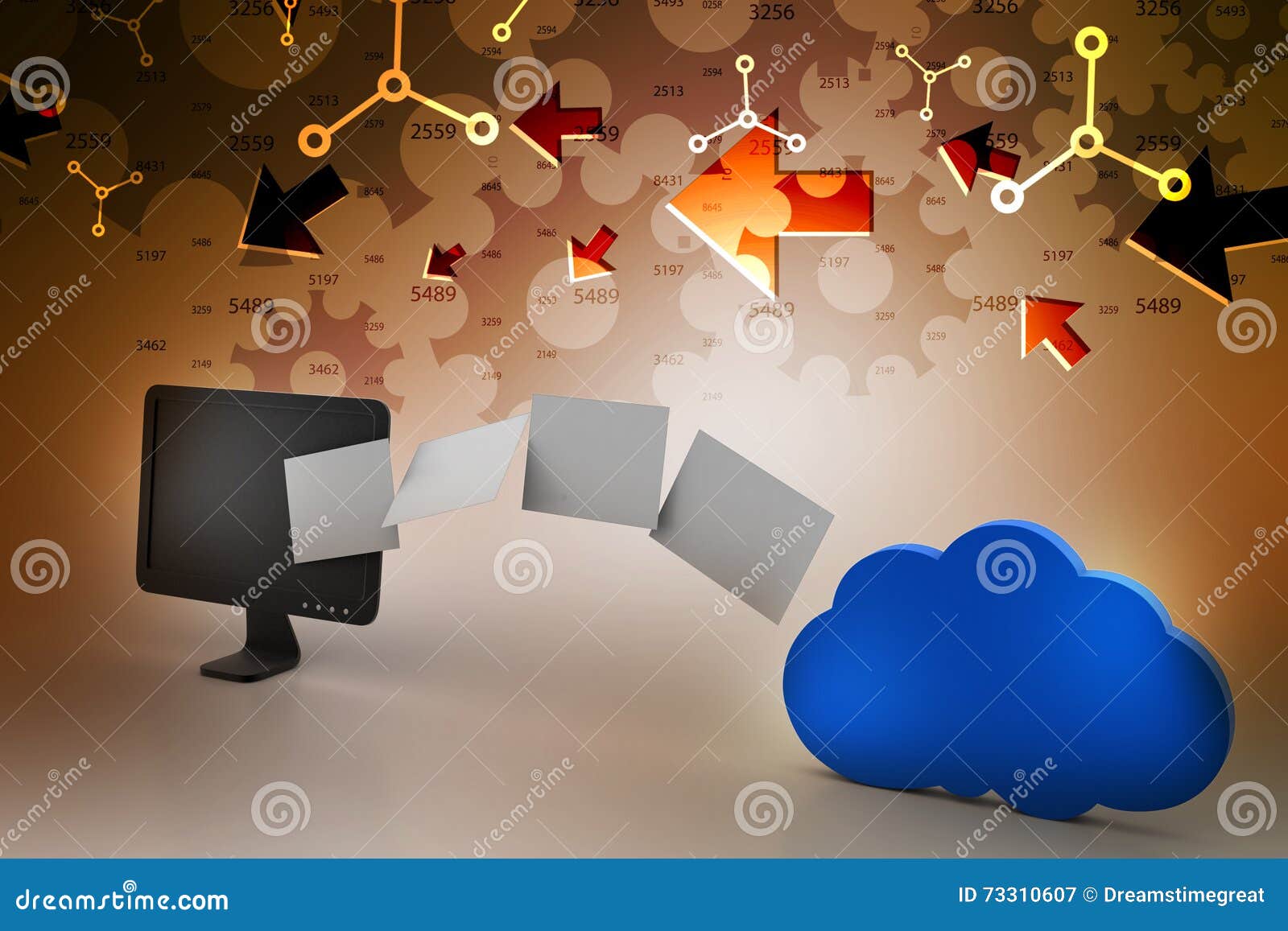 Data Transferring To a Cloud Network Server Stock Illustration ... Data Transferring To a Cloud Network Server Stock Illustration ...