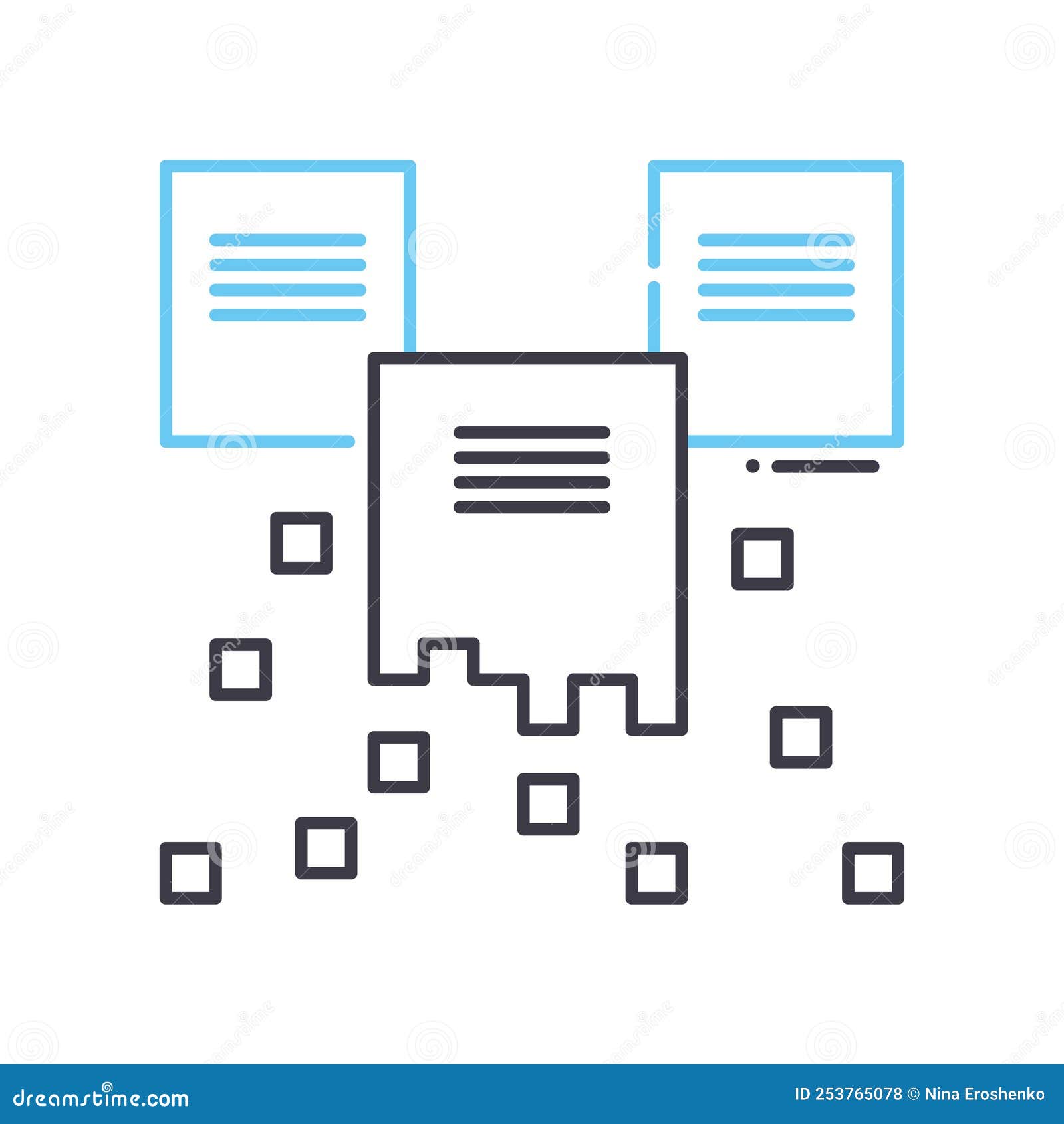 Data Transform Line Icon, Outline Symbol, Vector Illustration, Concept ...