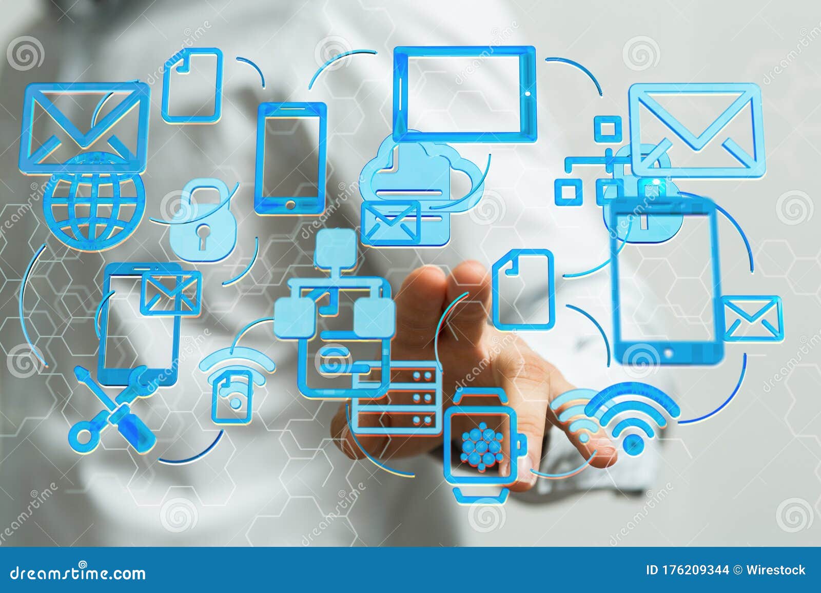 A Data Transmission Channel. Motion of Digital Data Flow. Transferring ...