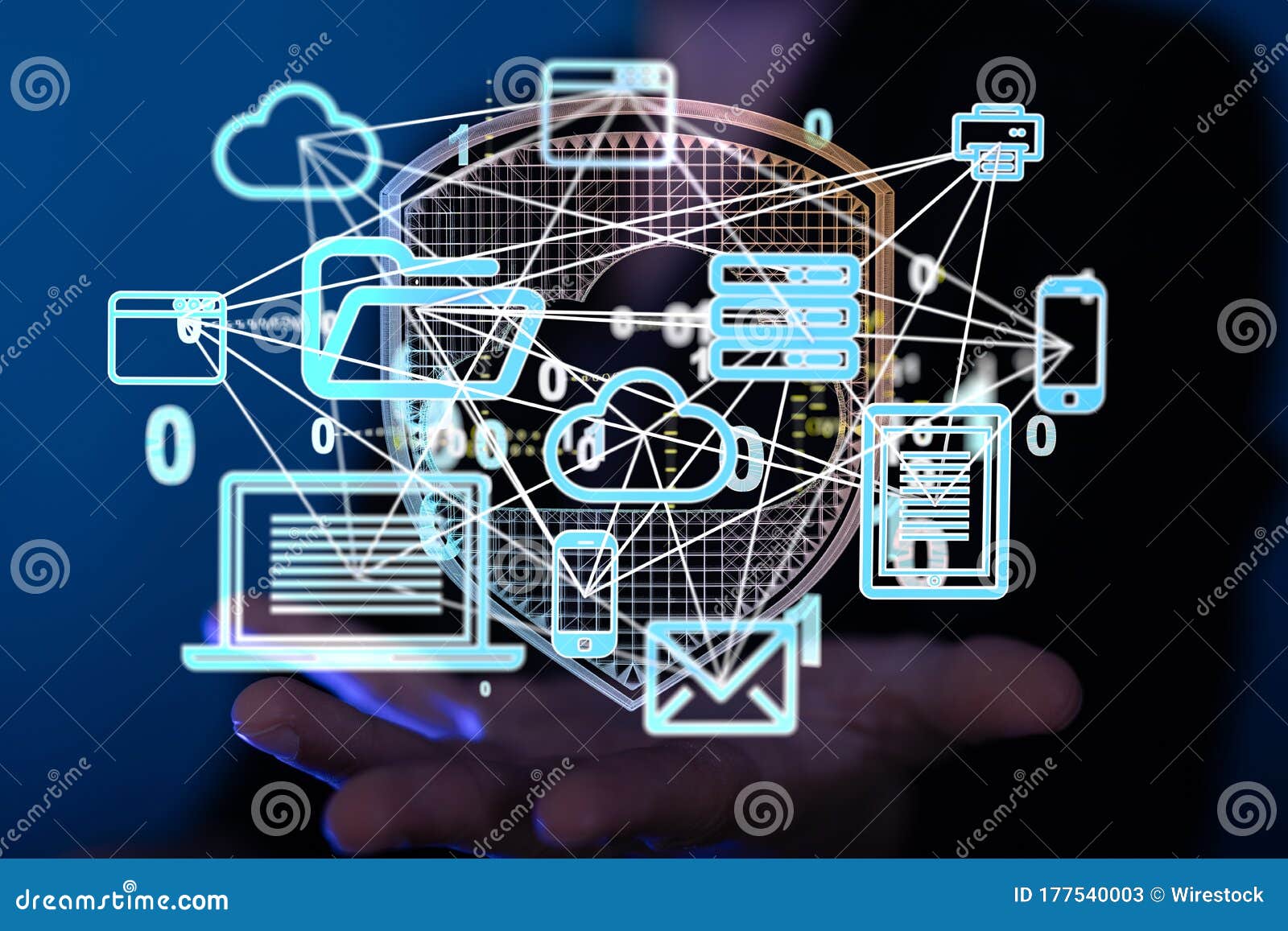 A Data Transmission Channel. Motion of Digital Data Flow. Transferring ...