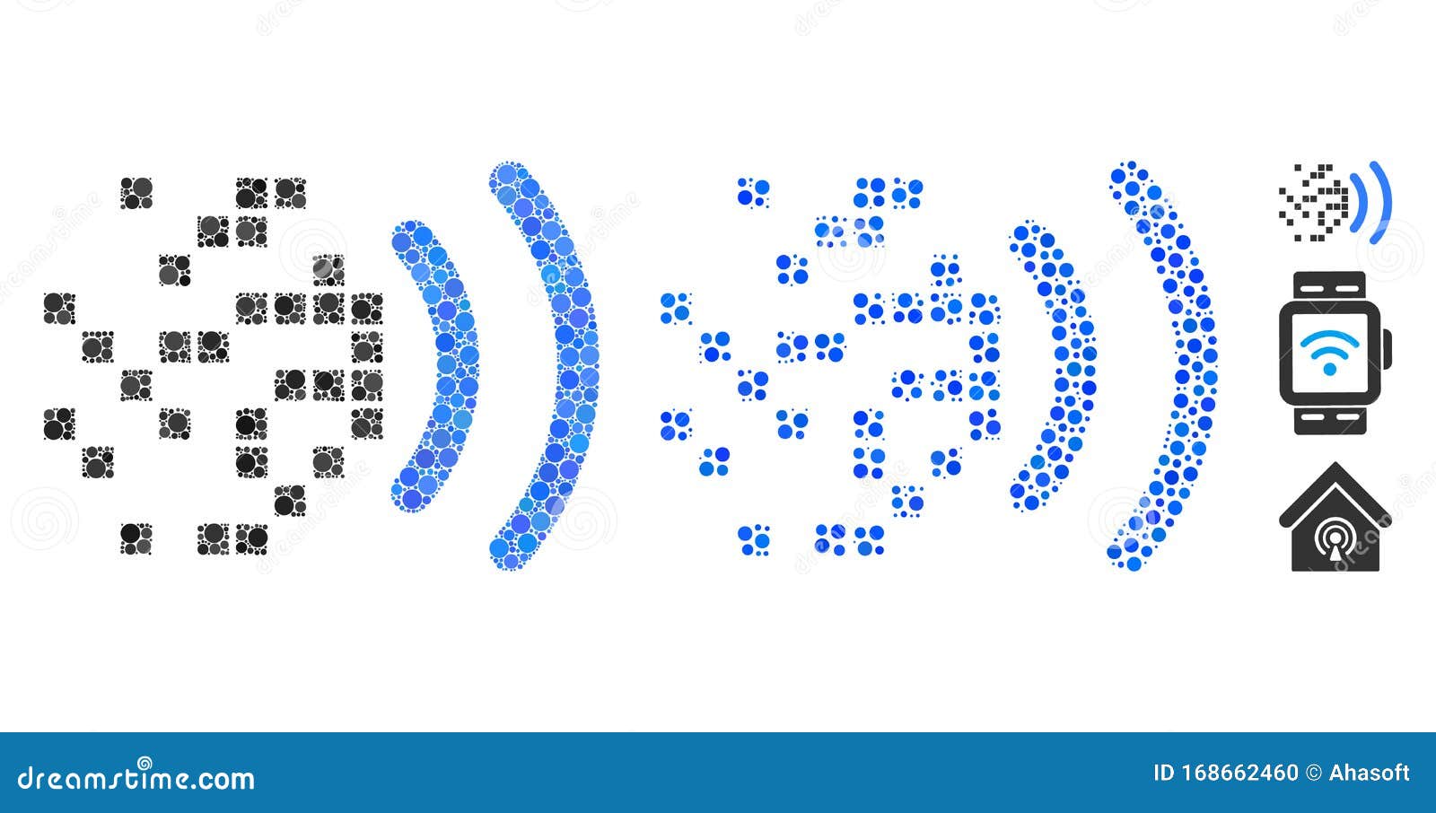 Data Transmission Mosaic Icon of Spheric Items Stock Vector ...