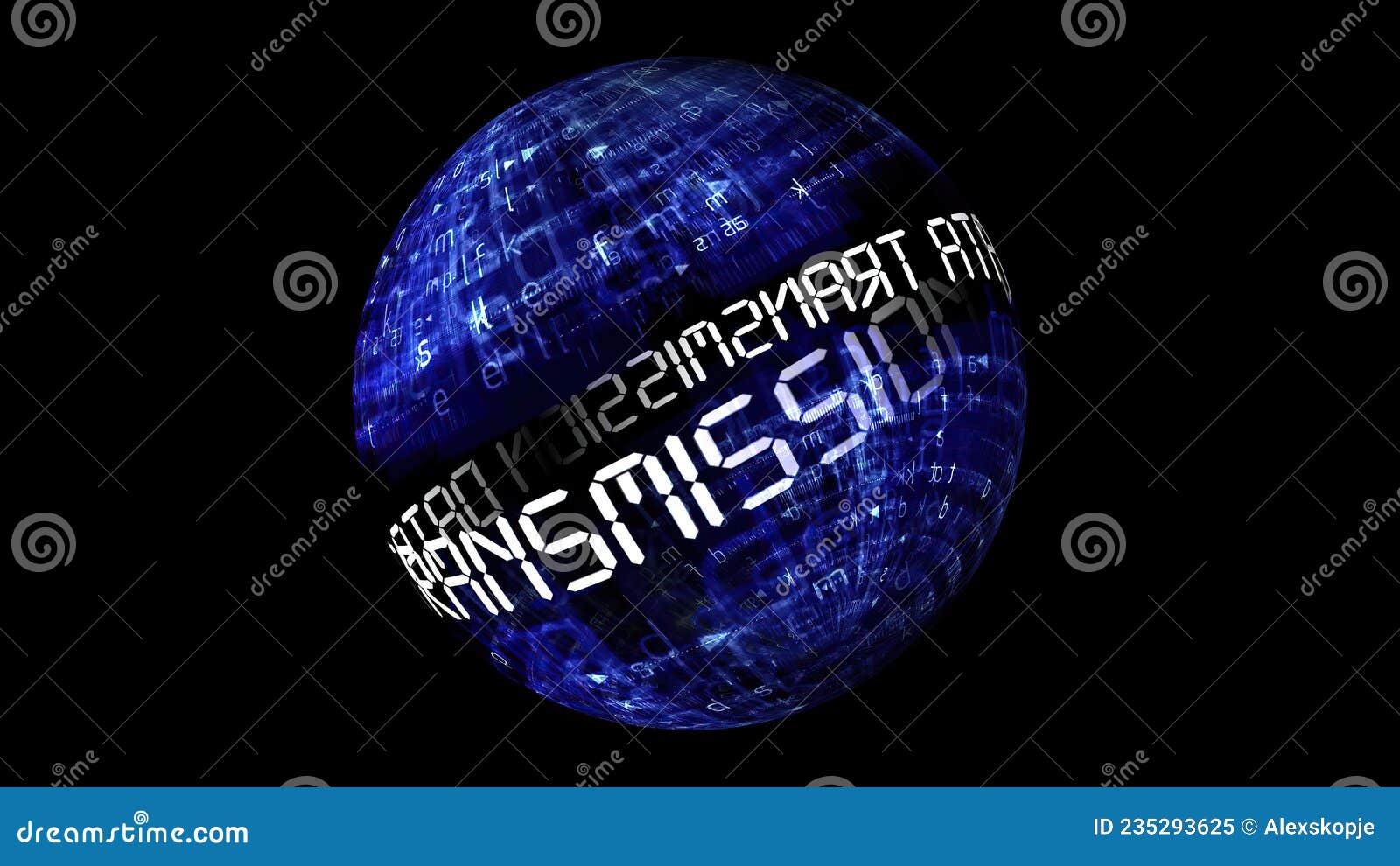 Data Transmission on Rotating Sphere Stock Illustration - Illustration ...