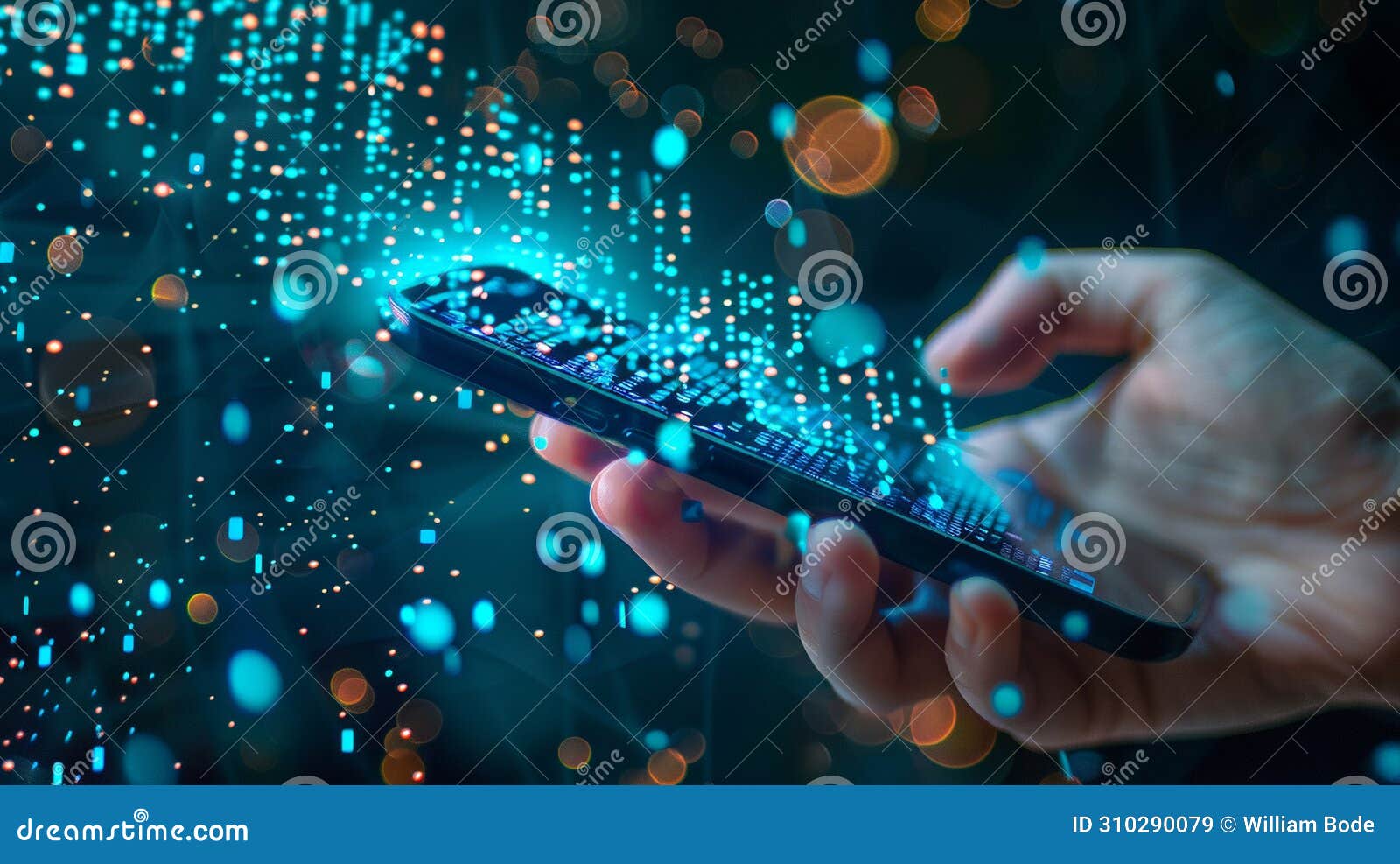 Data Transmission: Smartphone Digital Wireless Network Visualized ...