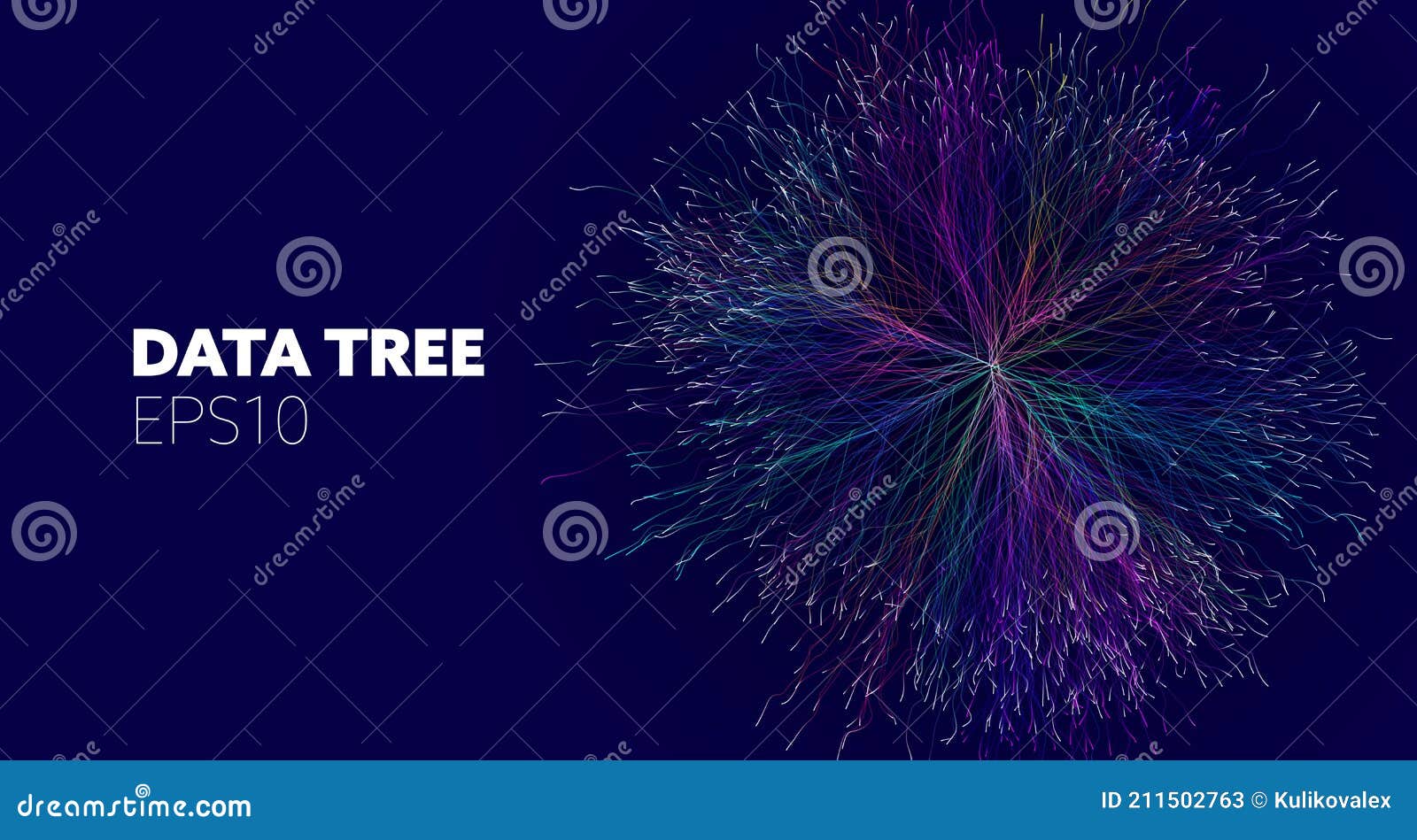 Data Tree for Concept Design. Business Technology. Wireframe Light ...