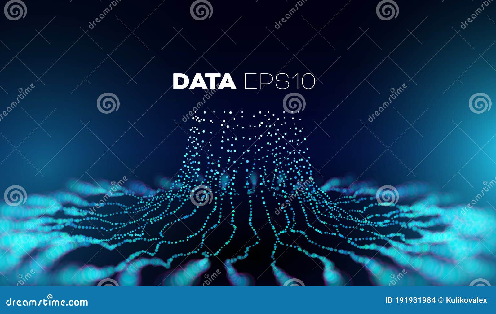 Data Tree Vector Background. Big Data Technology. Database Branch ...