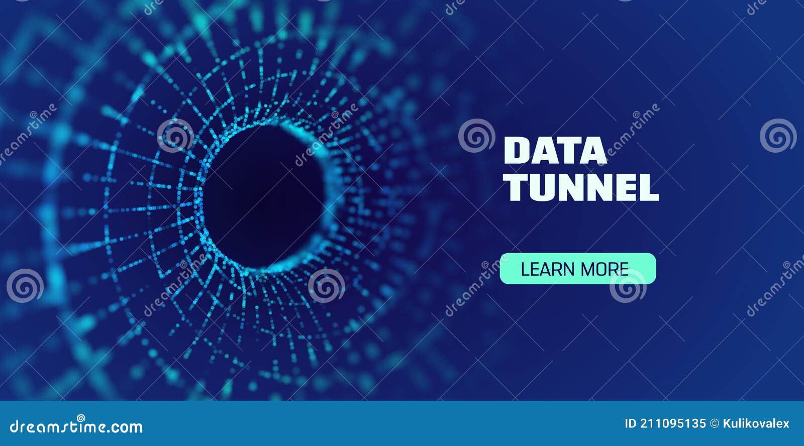 Data Tunnel Abstract Vector Background. Security Tunnel Protected Data ...