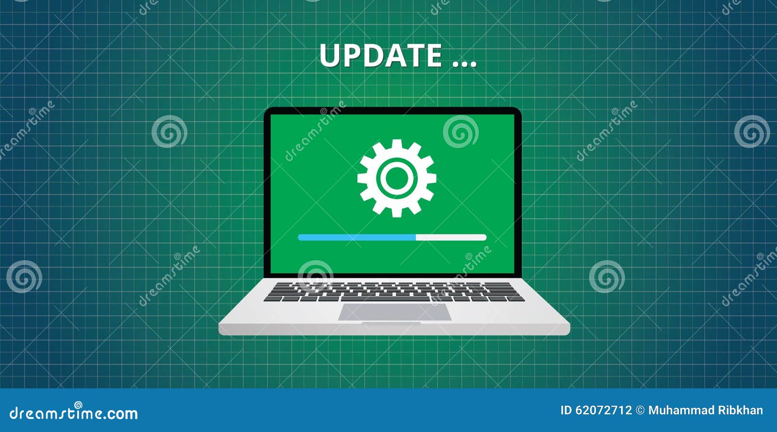 Data Update or Synchronize with Bar Process Stock Vector - Illustration ...
