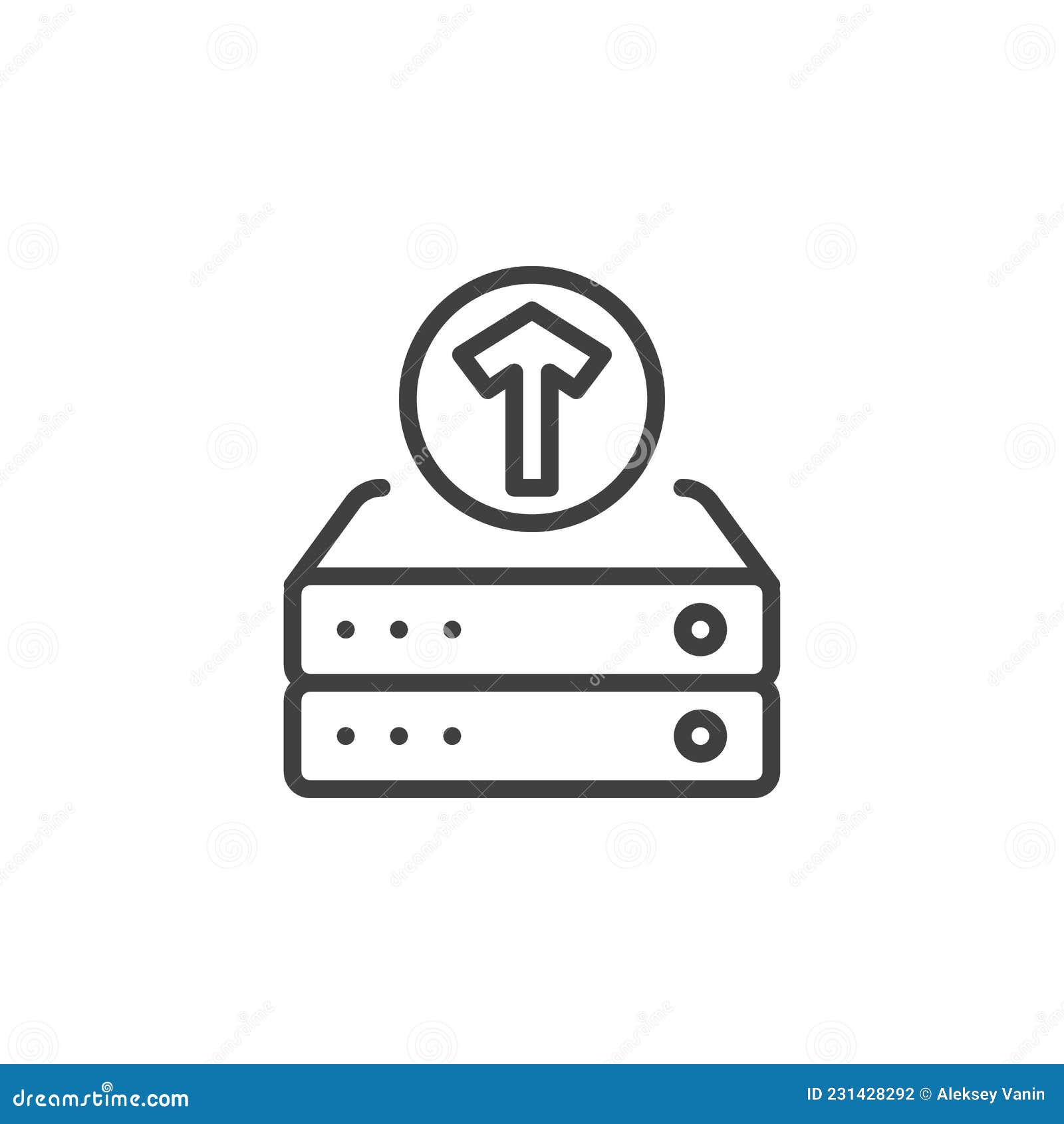 Data upload line icon stock vector. Illustration of storage - 231428292