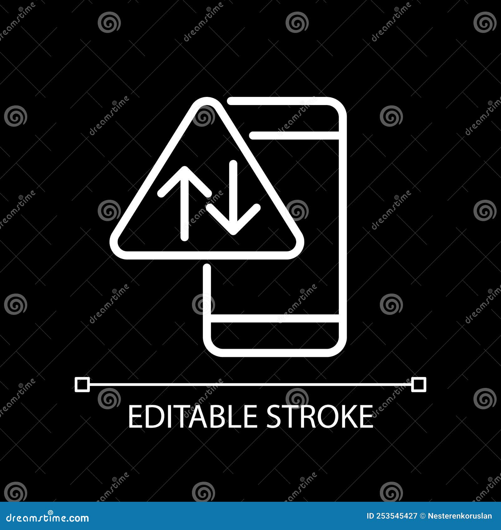 Data Usage Warning White Linear Icon for Dark Theme Stock Vector ...