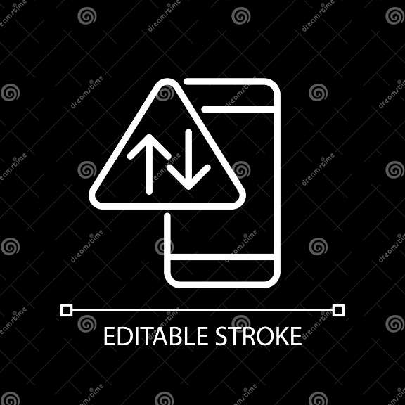 Data Usage Warning White Linear Icon for Dark Theme Stock Vector ...